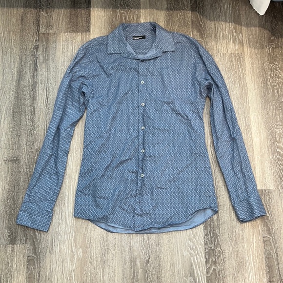 Bar III | Shirts | Bar Iii Blue Pattern Long Sleeve Collar Button Down ...